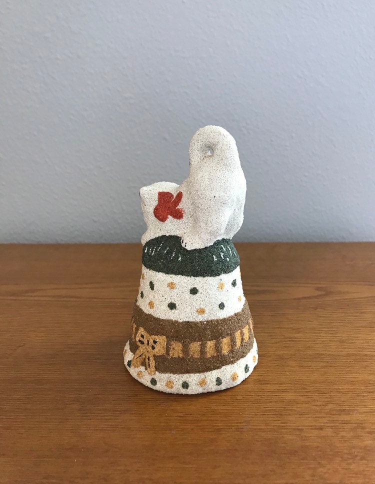 Vintage Textured Ceramic Cat Bell- Ceramic Kitten Bell - Etsy