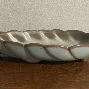 Frankoma Pottery Prairie Green Leaf Dish- Mid Century Pottery Bowl ...
