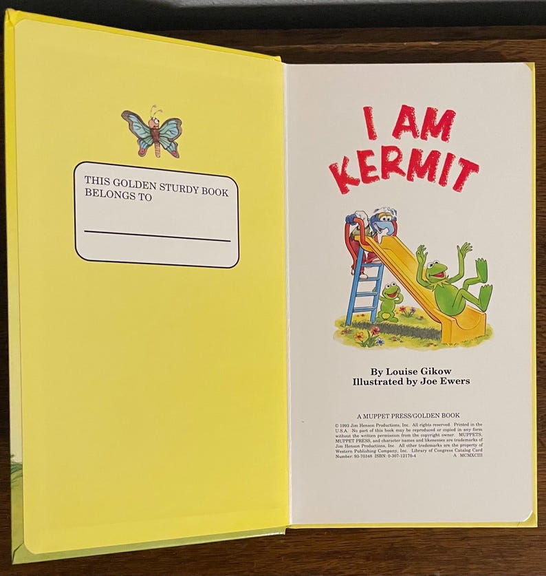 1993 Edition of I Am Kermit by Louise Gikow, Illustrated by Joe Ewers ...