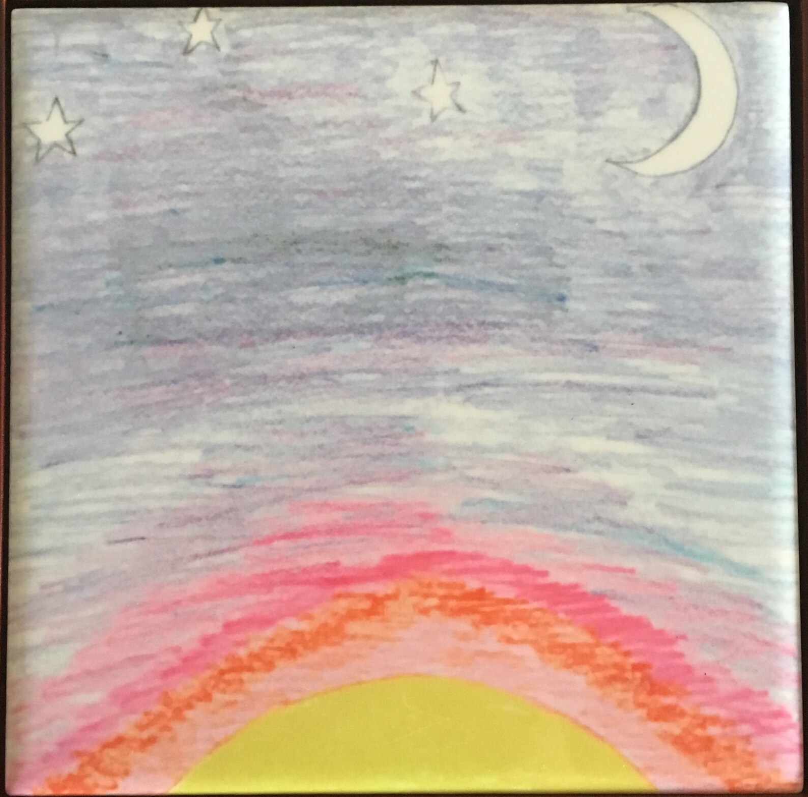 Vintage Ceramic and Wood Jewelry Box Sun and Moon Tile - Etsy