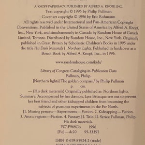 First Edition, Second Printing of the Golden Compass by Philip Pullman ...
