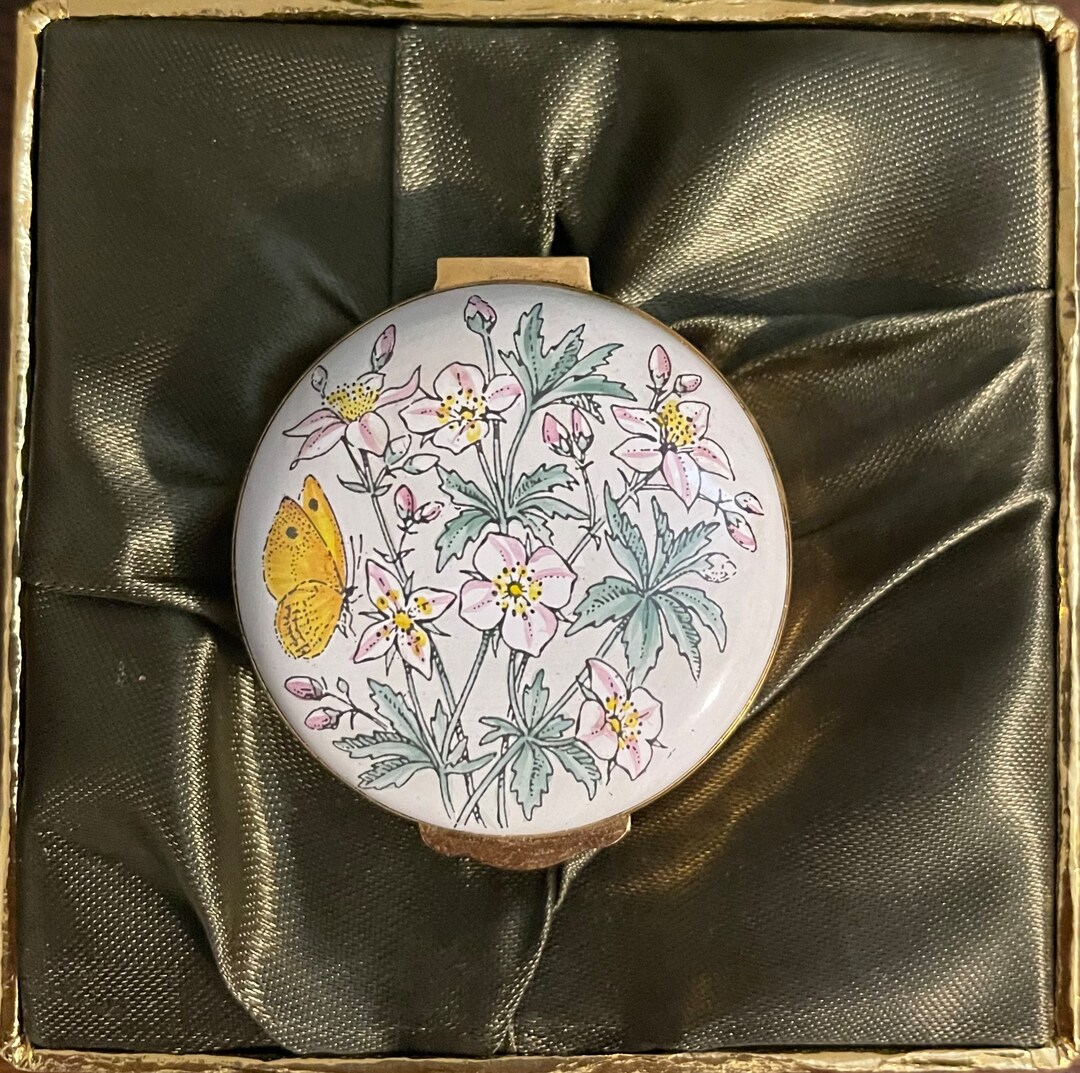 Crummles Enamel Butterfly Box- Vintage Crummles & Co. Floral Butterfly ...