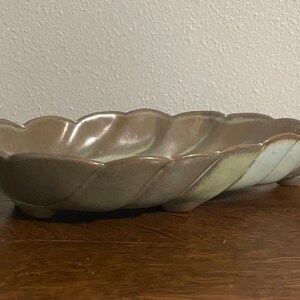 Frankoma Pottery Prairie Green Leaf Dish- Mid Century Pottery Bowl ...