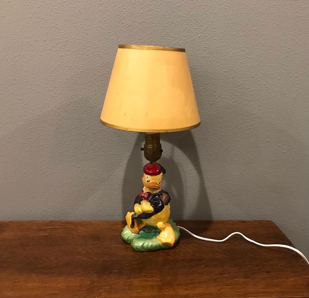 1940’s Lusterware Disney Donald Duck Lamp- Vintage Ceramic Donald Duck ...