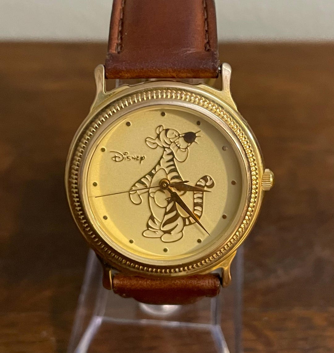 Disney Time Works Gold Tigger Watch- Vintage Disney Gold Toned Tigger ...