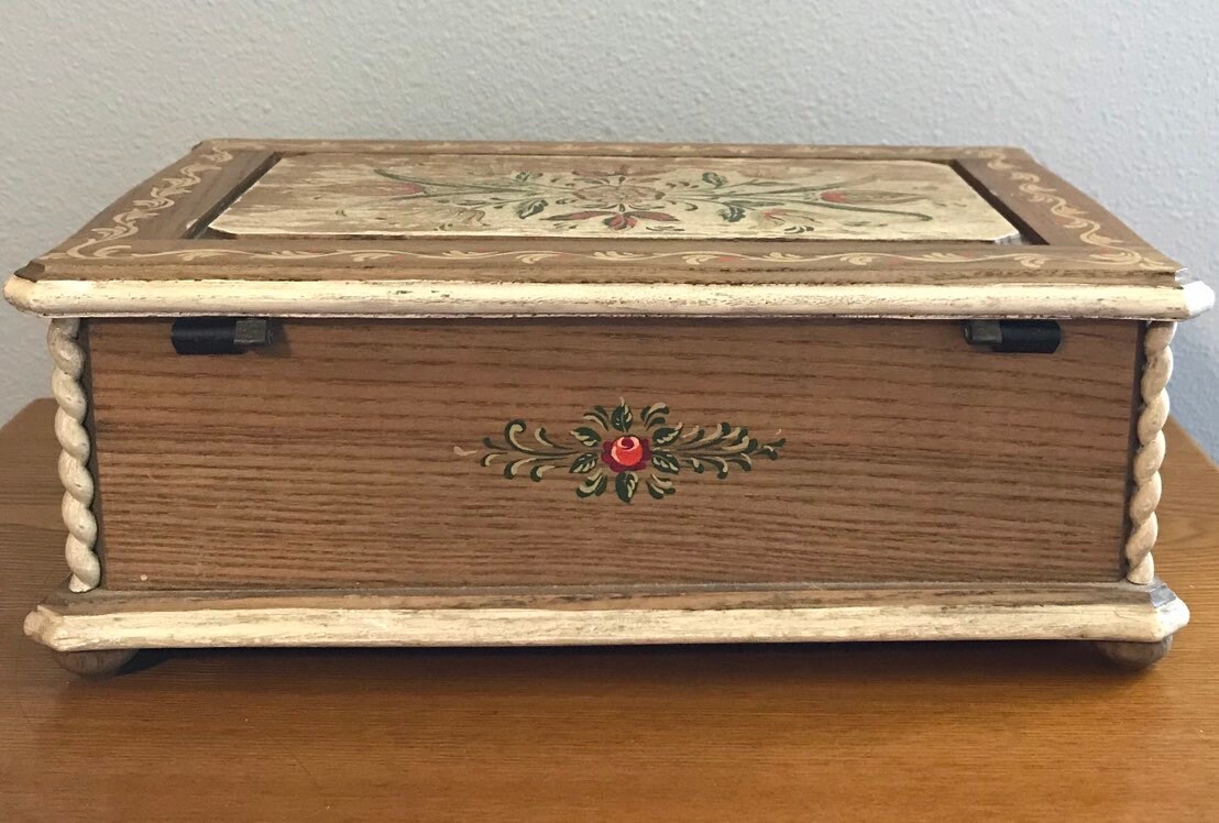 1960's Hand Painted Wooden Anri Musical Jewelry Box - Etsy