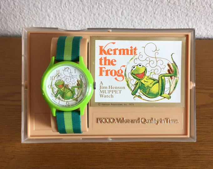 Vintage Picco Kermit the Frog Watch- 1979 Muppets Watch- Manual Wind up ...
