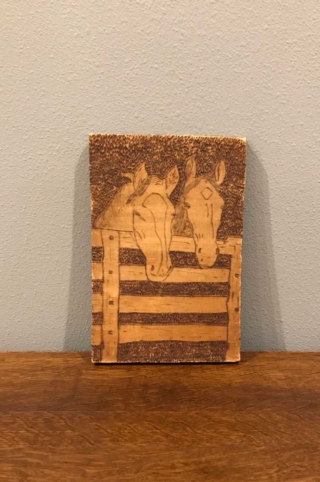 1920's Pyrography Horse Art- Antique Pyrography Wood Burning Art - Etsy