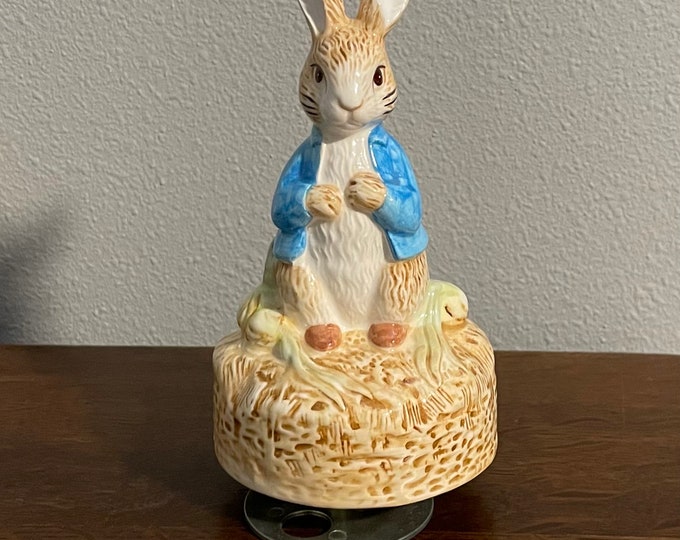 1988 Schmid Beatrix Potter Peter Rabbit Music Box- Vintage Porcelain ...
