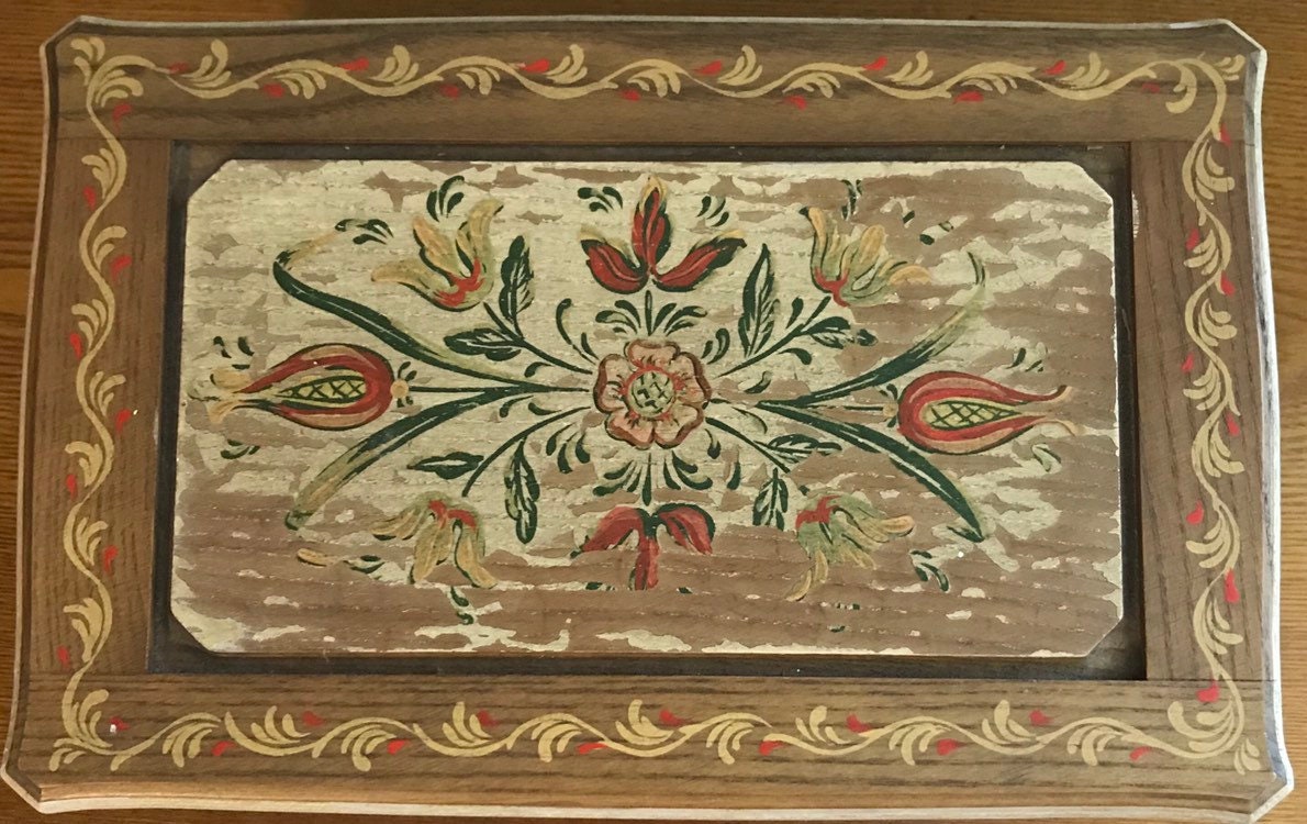 1960's Hand Painted Wooden Anri Musical Jewelry Box - Etsy