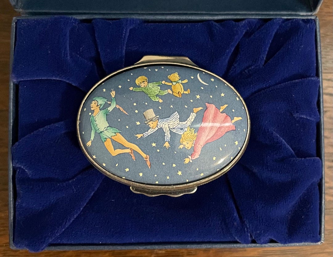 Halcyon Days Peter Pan Enamel Box Vintage Halcyon Days Great Ormond ...