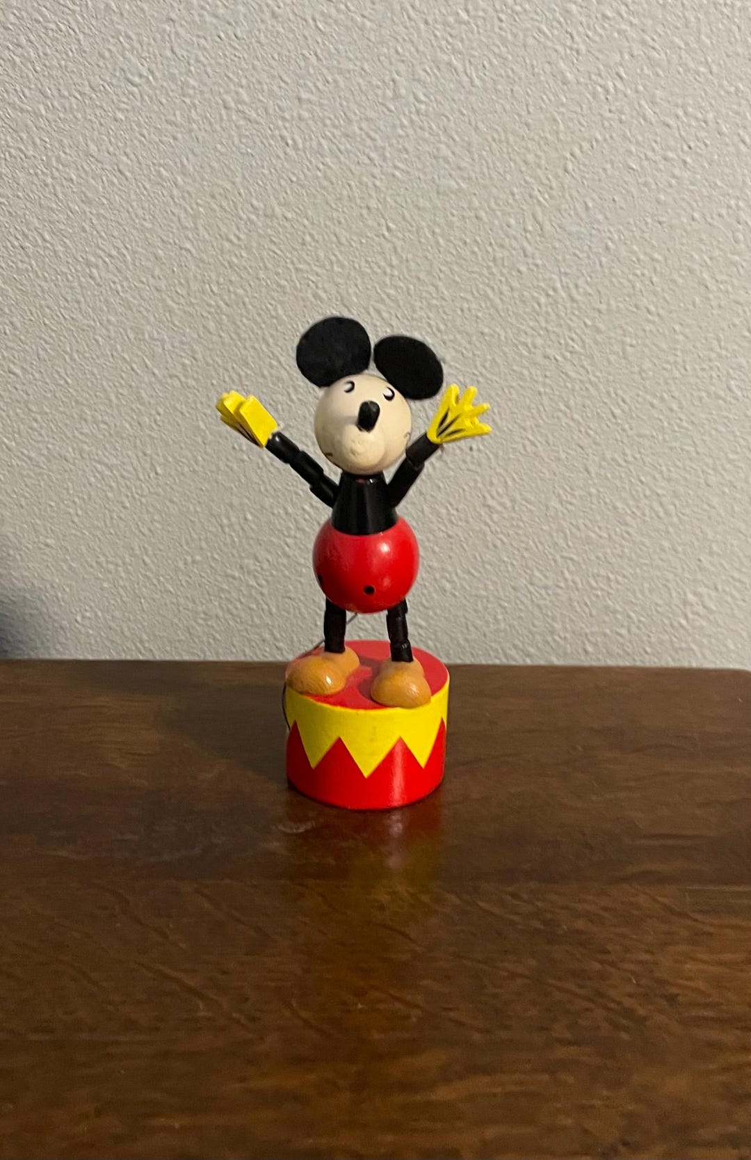 1990’s Mickey Mouse Wooden Push Button Puppet- Vintage Disney Mickey ...