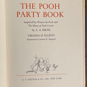 1971 First Edition of the Pooh Party Book by Virginia H. Ellison ...