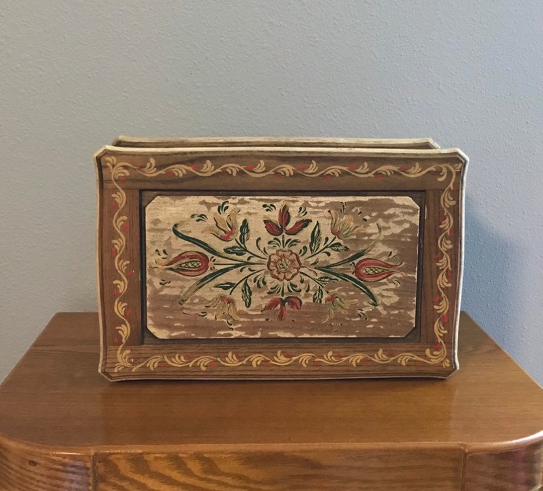 1960's Hand Painted Wooden Anri Musical Jewelry Box Vintage Large Anri ...