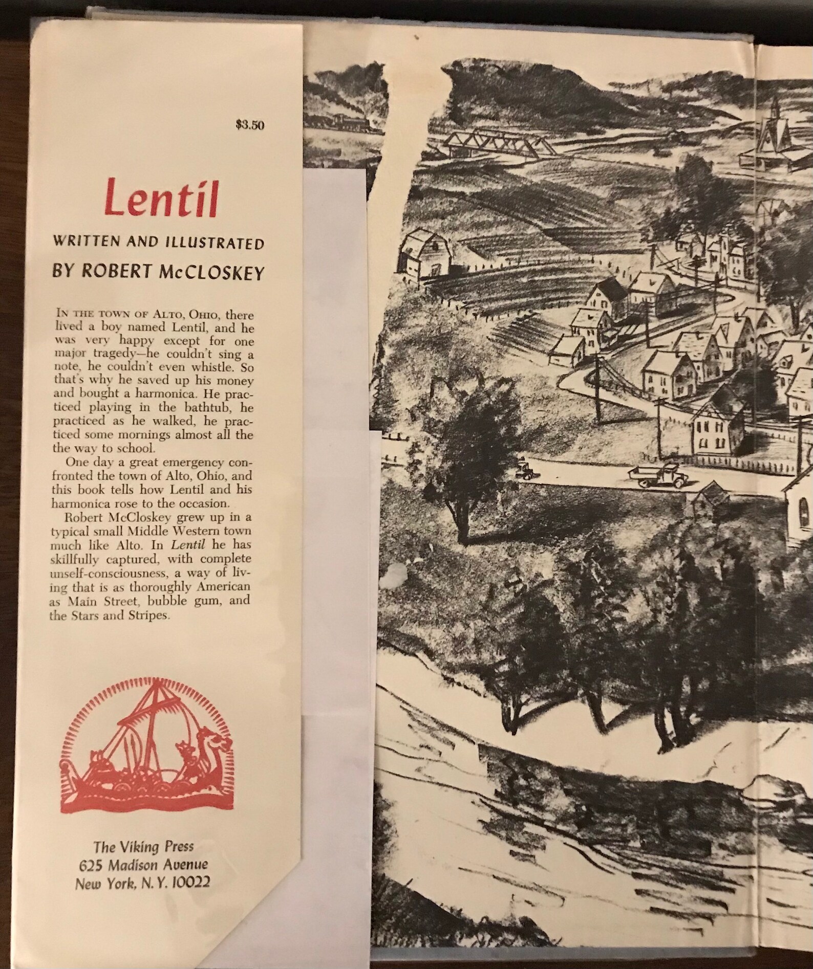 First Edition, Tenth Printing of Lentil by Robert Mccloskey- 1968 ...