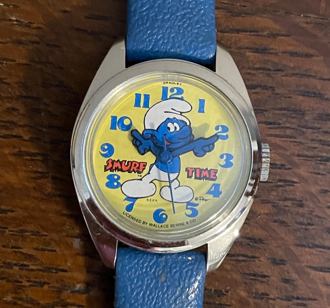 1980s Bradley Smurf Watch Vintage Womens Bradley Smurf Time Wind up ...