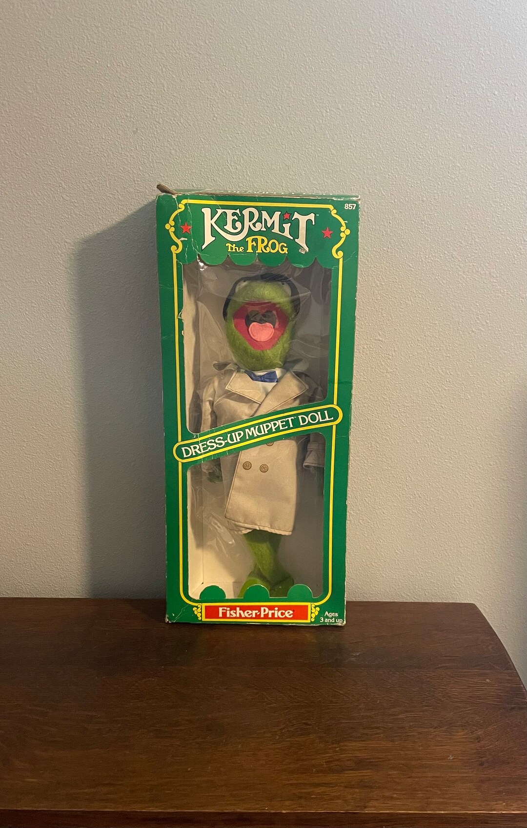 1981 Fisher Price Kermit the Frog Dress-up Muppet Doll, New in Original ...