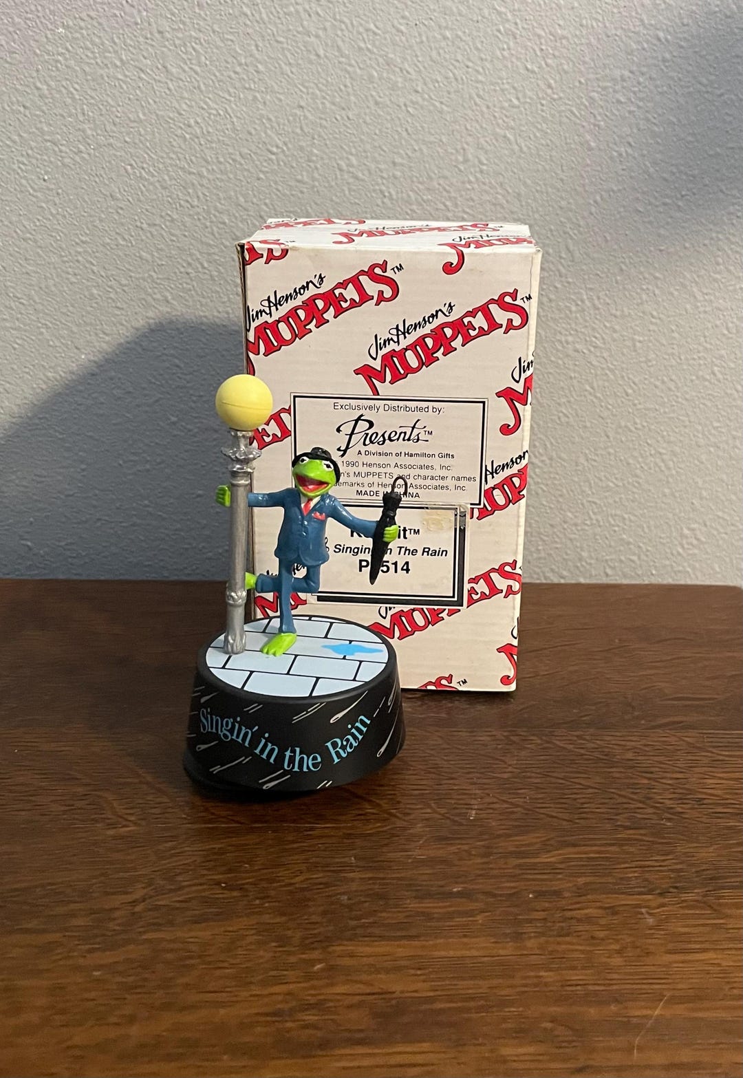 1990 Hamilton Gifts Kermit the Frog “singing in the Rain” Music Box ...