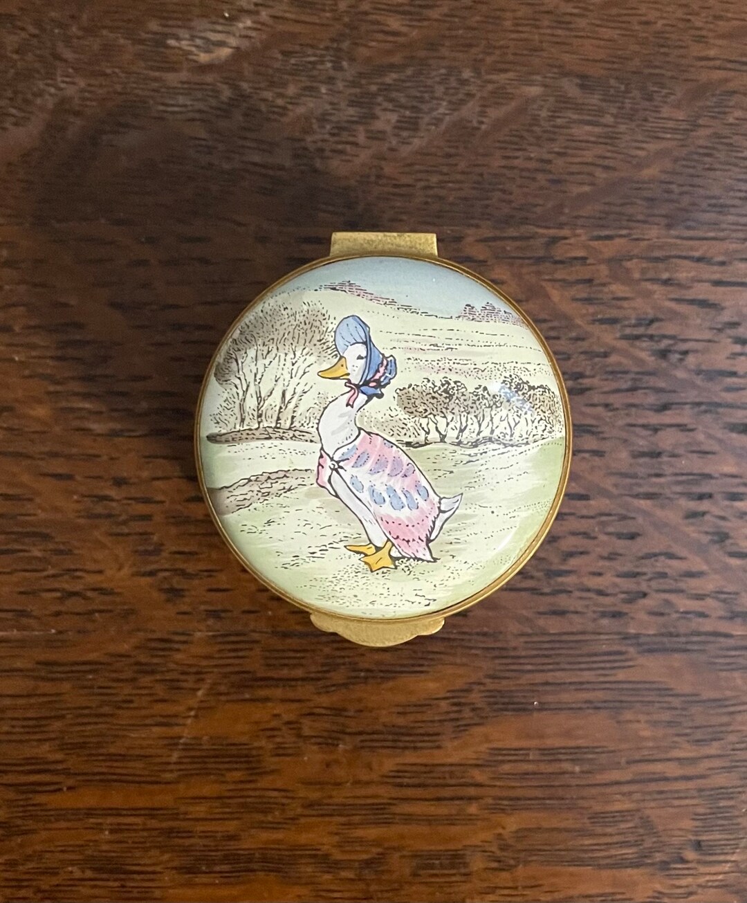 1990’s Crummles Enamel Jemima Puddle Duck Box- Vintage Crummles & Co. Beatrix Potter Enamel ...