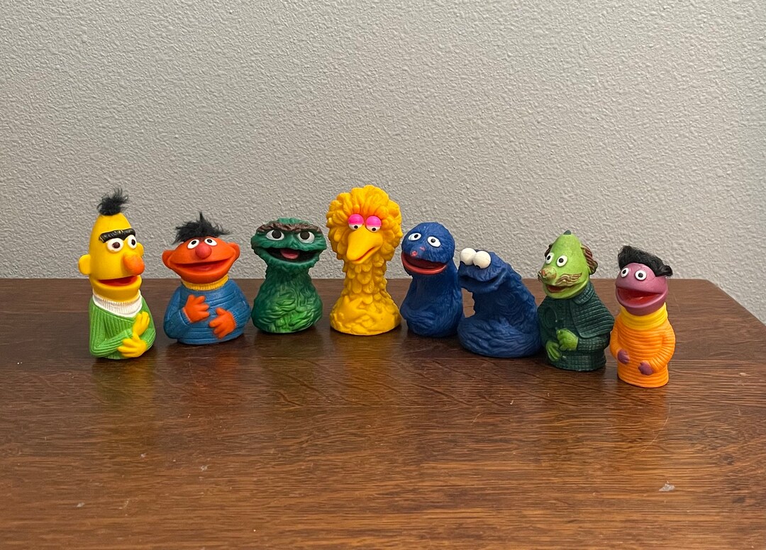 1970's Fisher Price Sesame Street Finger Puppets Vintage Set of Eight ...