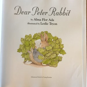 1994 Edition of Dear, Peter Rabbit by Alma Flor Ada With Illustrations ...