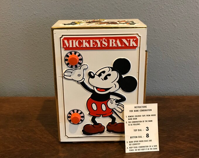 1978 Walt Disney Bank Safe Vintage Tin Fricke and Nacke West-germany ...