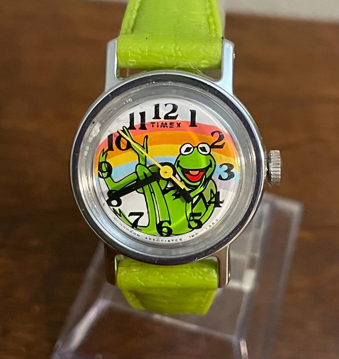 1982 Timex Kermit the Frog Watch- Vintage Women's Manual Wind up ...
