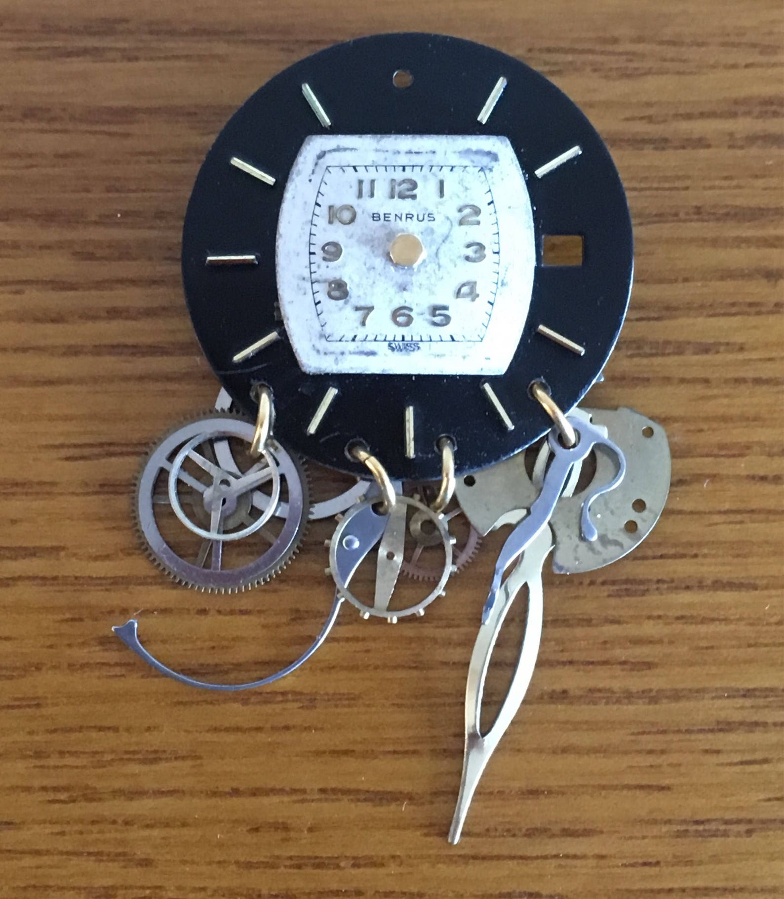 Vintage Watch Parts Brooch- Watch Face and Cogs Pin - Etsy
