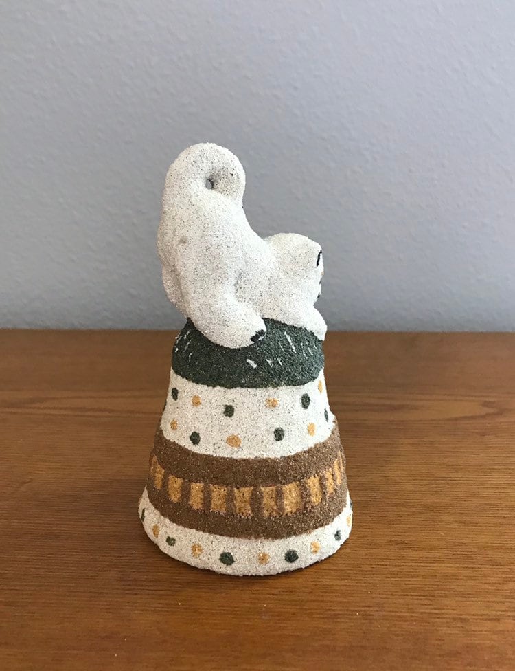 Vintage Textured Ceramic Cat Bell- Ceramic Kitten Bell - Etsy