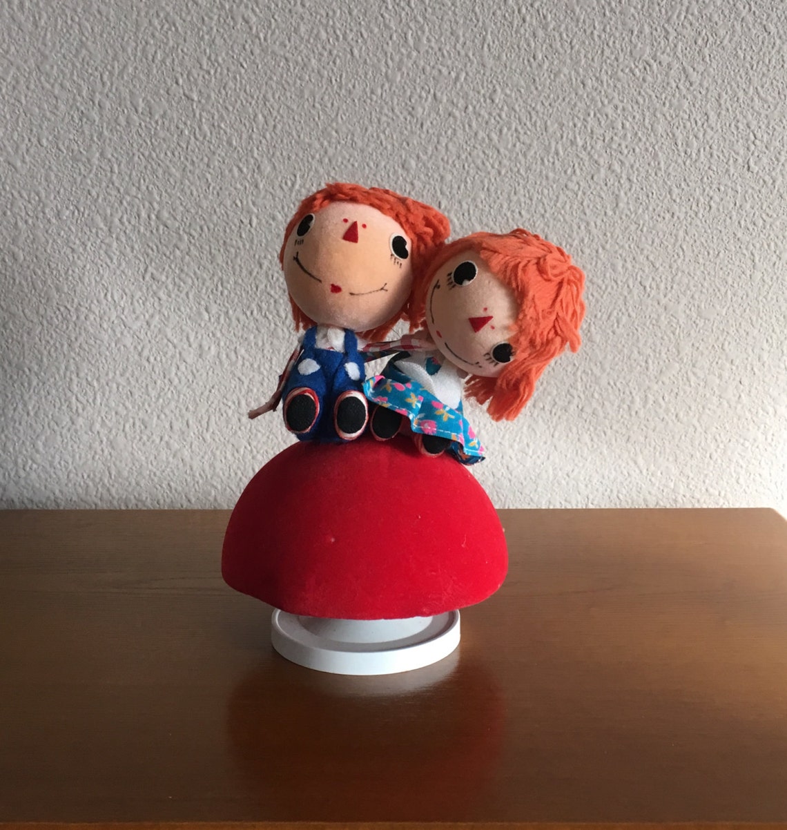 Vintage Raggedy Ann and Andy Music Box 1972 Felt and Yarn - Etsy