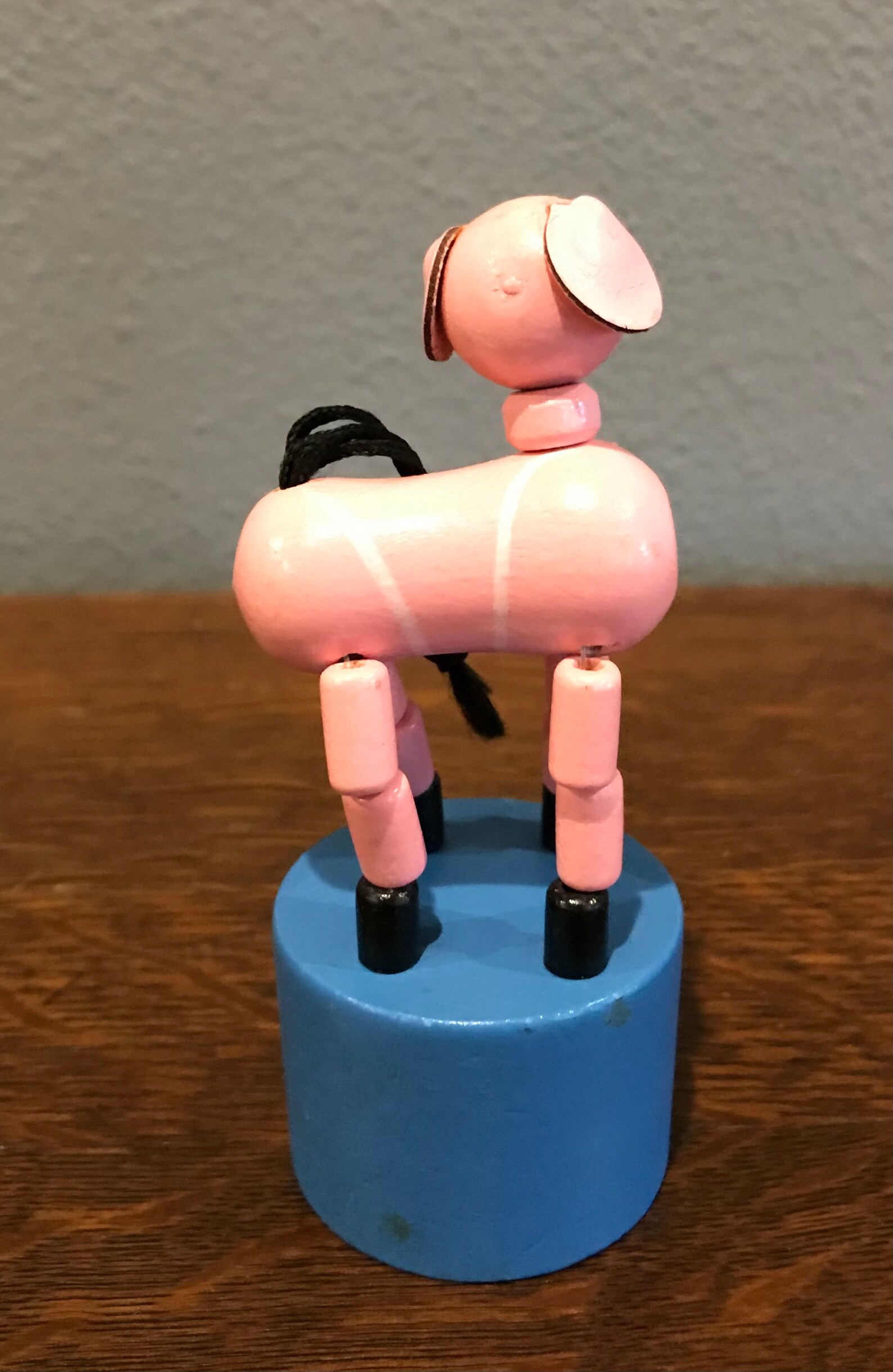 1980s Wooden Pig Push Button Puppet Vintage Pig Push Button | Etsy