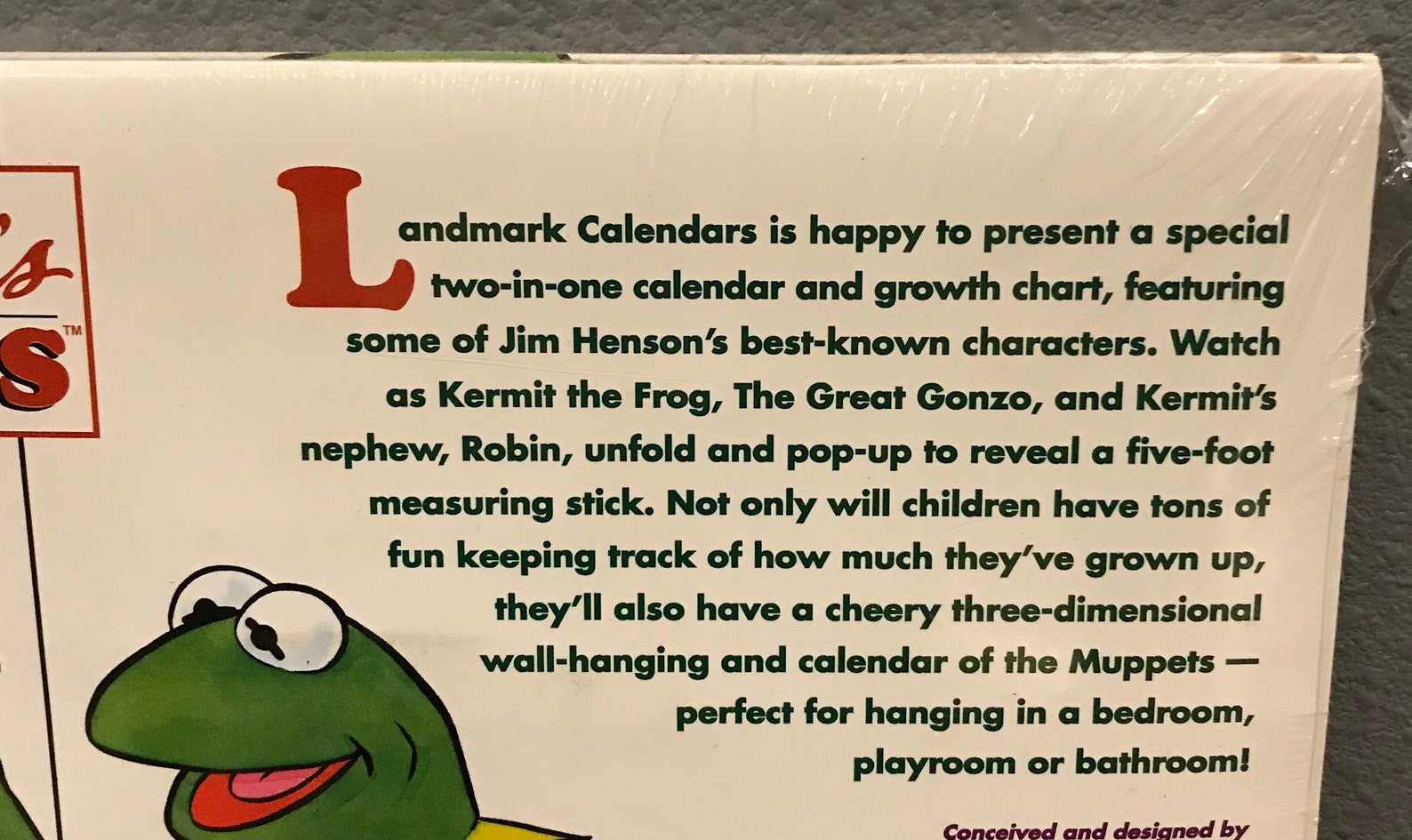 1996 Jim Henson’s Muppets Super Pop-up Calendar Growth Chart- Never ...