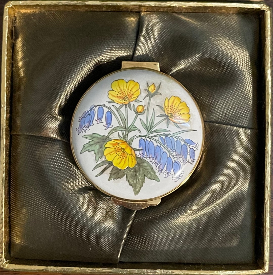 Crummles Enamel Flower Box- Vintage Crummles & Co. Floral Trinket Box - Etsy