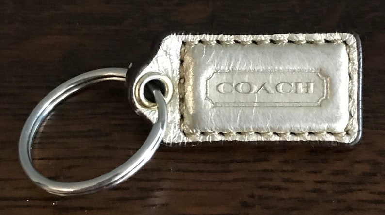 Vintage COACH Leather Keychain Small Gold Toned Leather Coach - Etsy