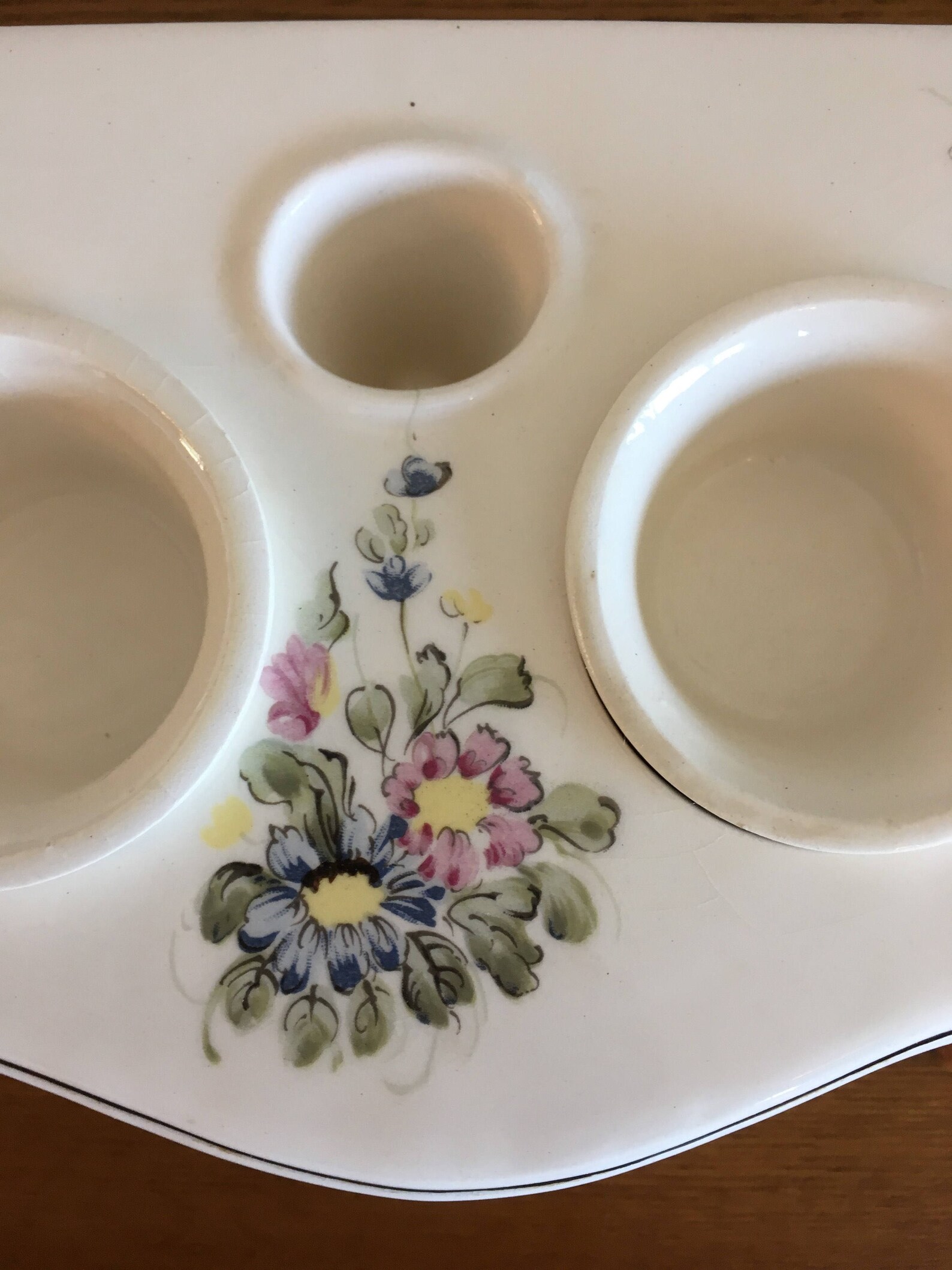 Vintage Porcelain Ink Well With Floral Decoration and Claw | Etsy