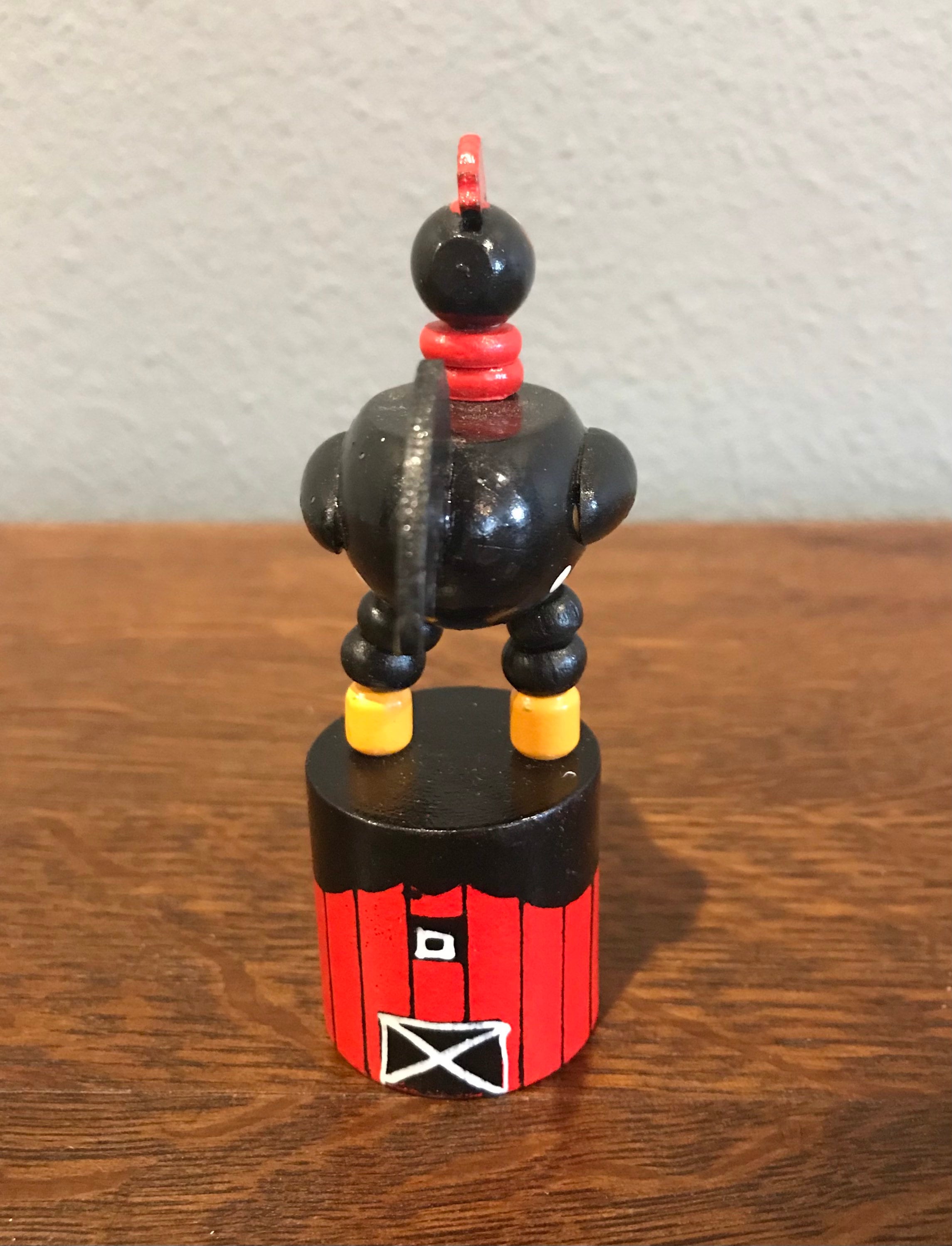 1990’s Wooden Rooster Push Button Puppet- Vintage Push Button ...