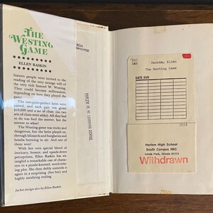 First Edition, Seventh Printing of the Westing Game by Ellen Raskin - Etsy