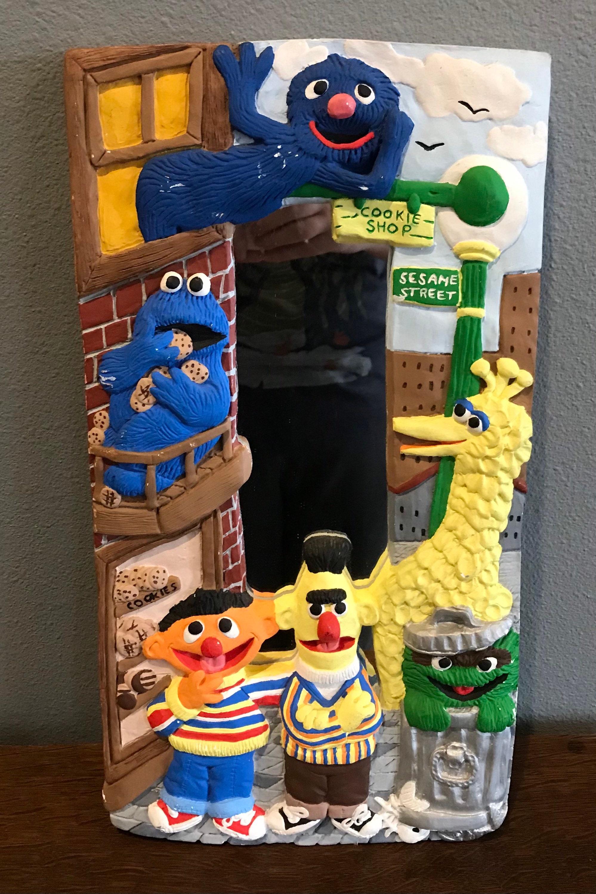 1970’s Hand Painted Chalkware Sesame Street Mirror- Vintage Sesame ...