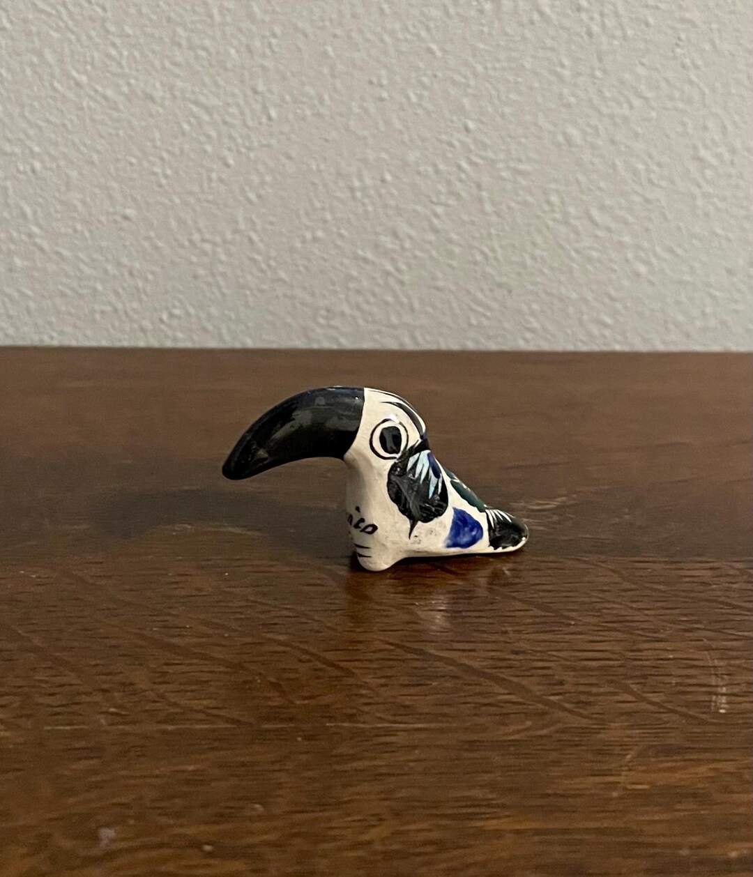 Miniature Mexican Tonala Toucan Figurine- Vintage Hand Painted ...