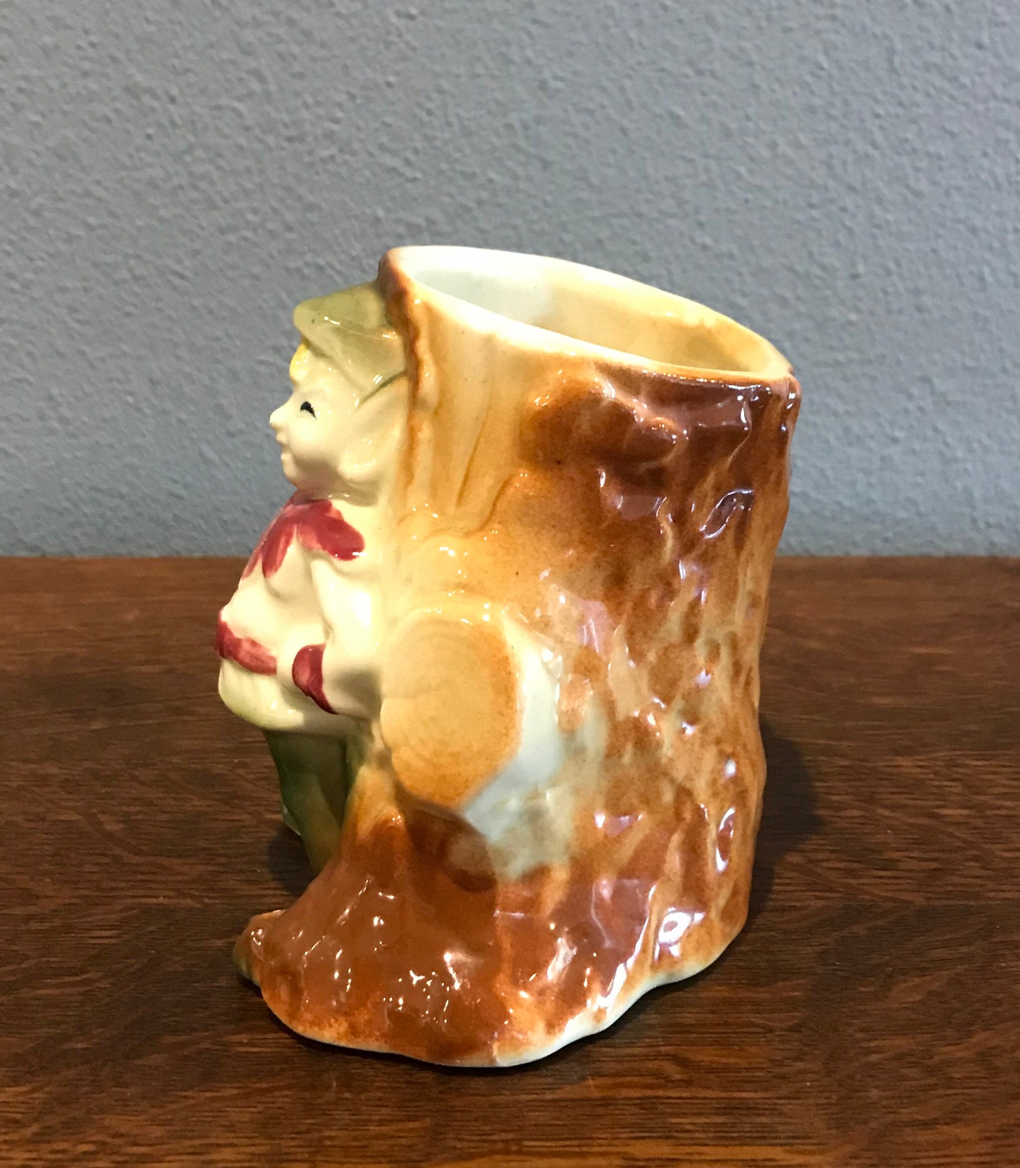 1950s Tree Stump and Elf Planter Vintage Ceramic Elf Planter | Etsy