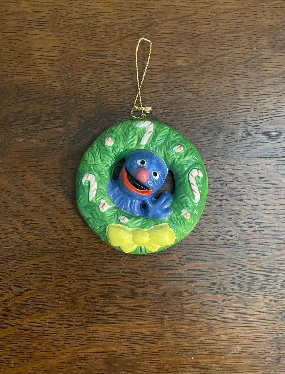 1988 Sesame Street Grover Holiday Wreath Ornament- Vintage Muppets Inc ...