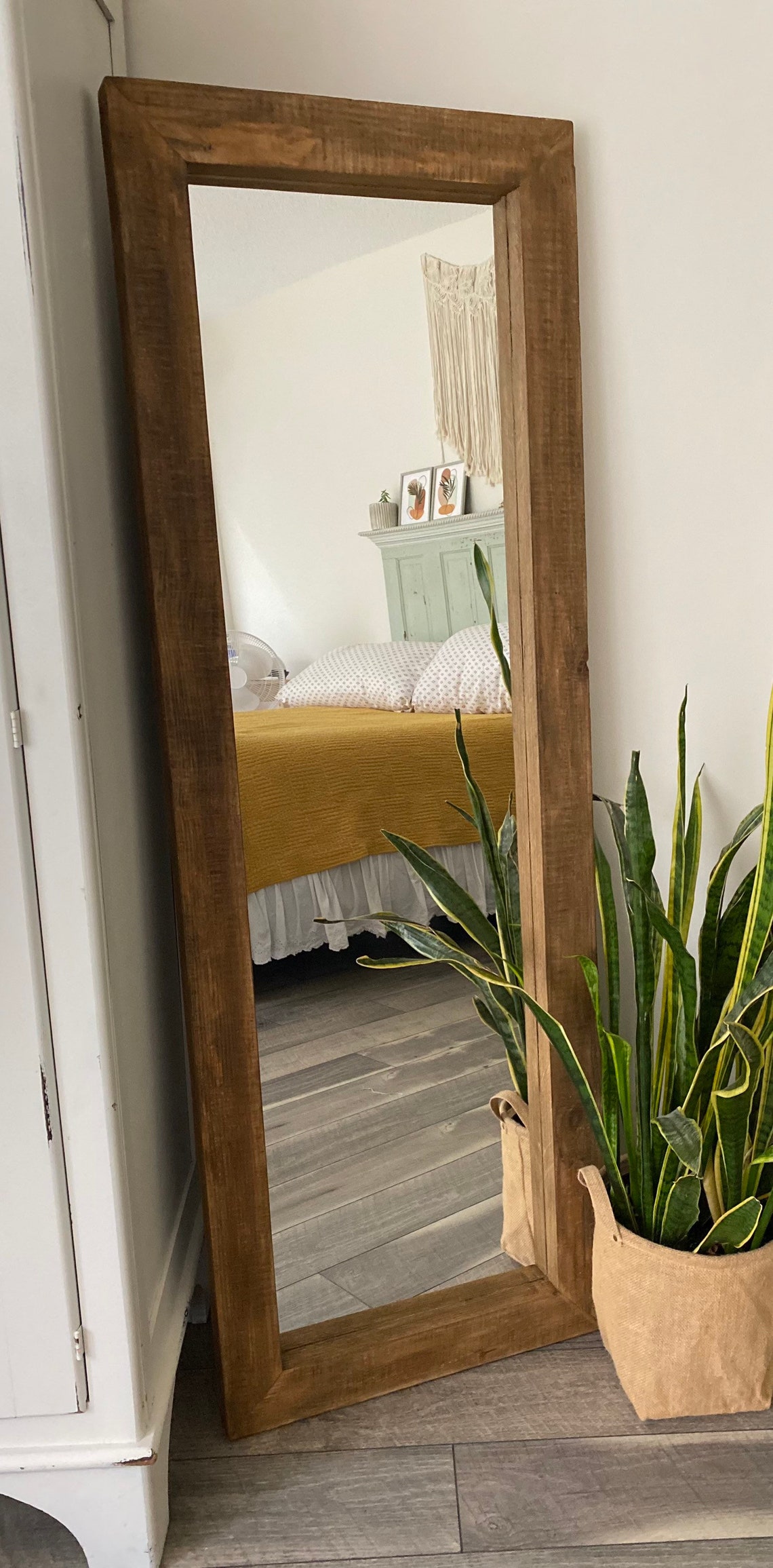 Full Length Mirror Wood Framed Mirror farmhouse Mirror - Etsy