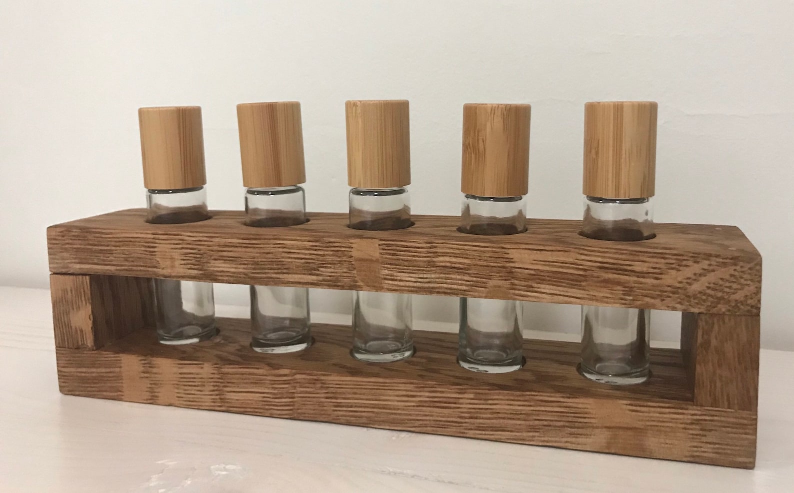 Wood Essential oil holder wood roller bottle holder | Etsy