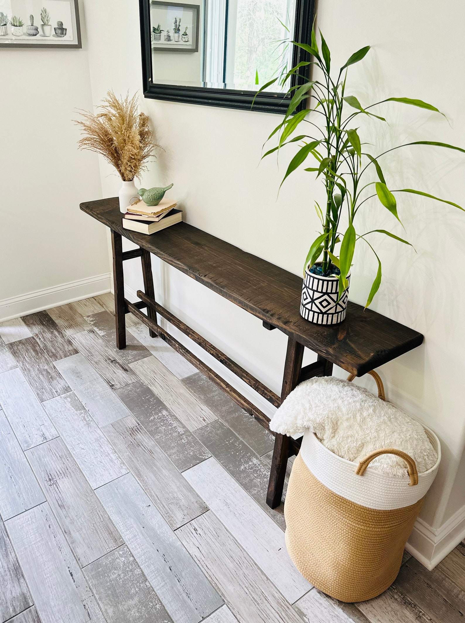 Rustic Wood Console Table: Entryway Sofa Accent Table - Etsy