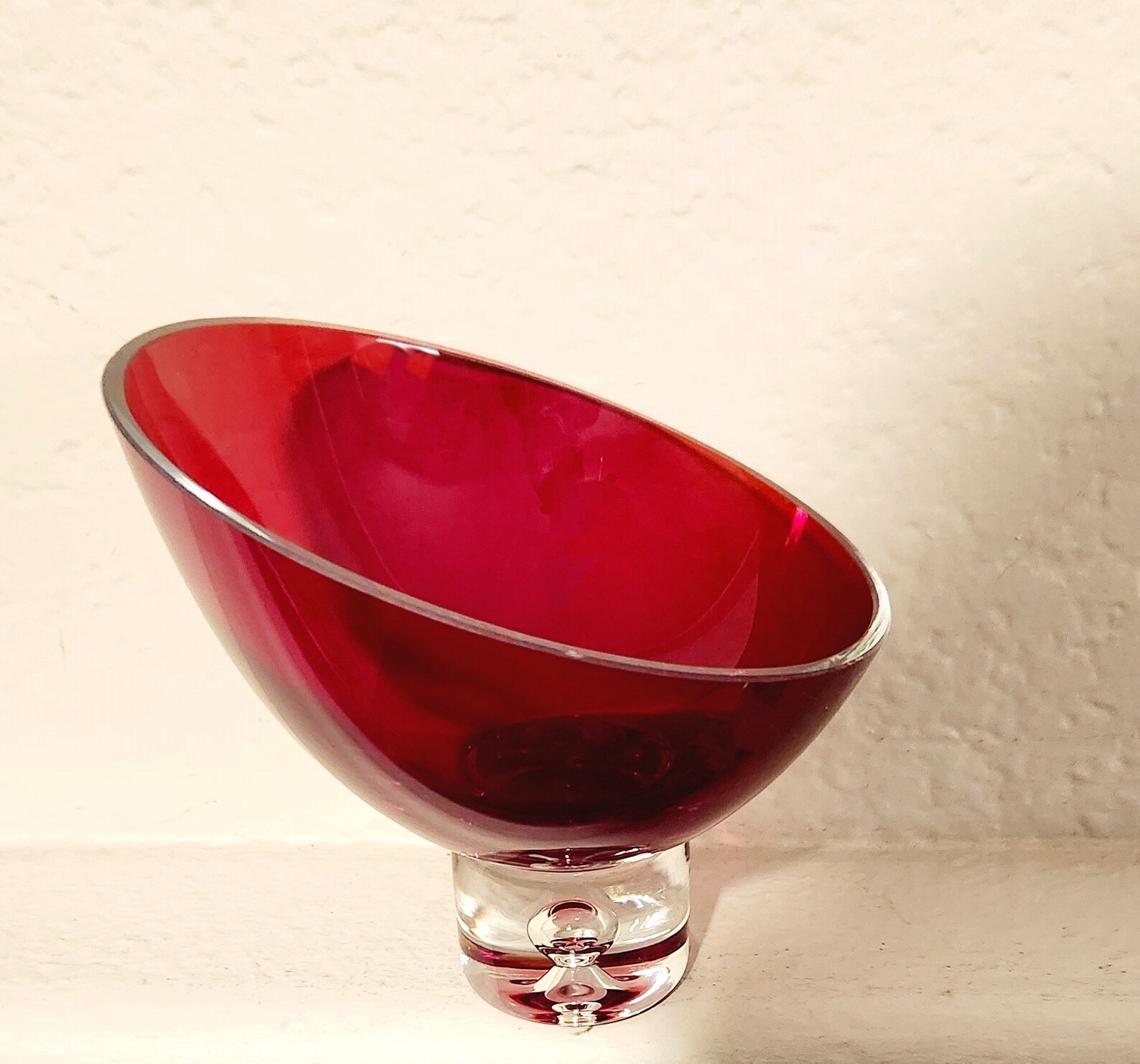 Vintage Red Bombay Glass Bowl - Etsy