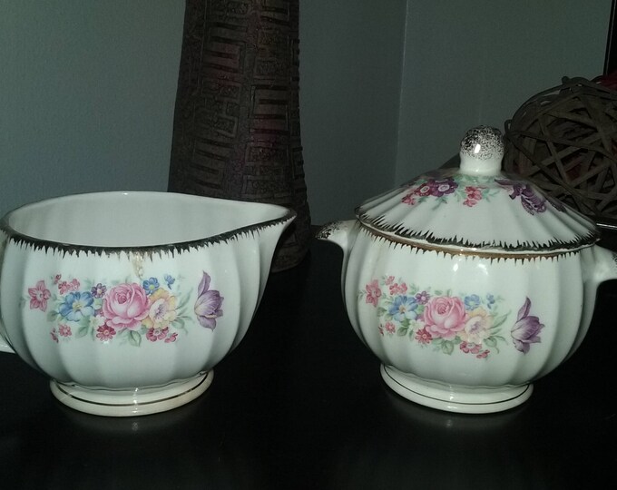 Vintage LEIGH WARE 22K Gold Creamer & Sugar Bowl - Etsy