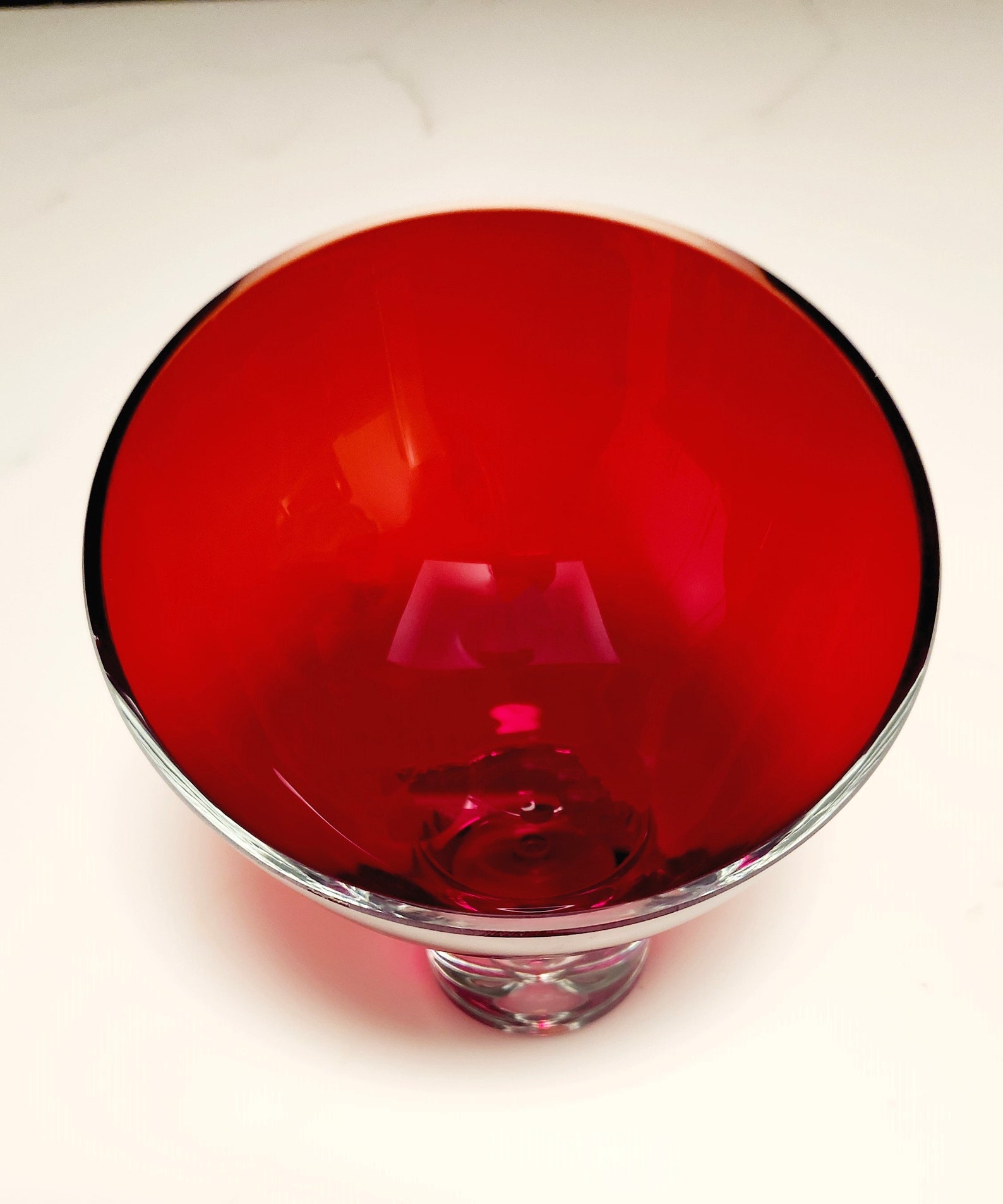Vintage Red Bombay Glass Bowl - Etsy