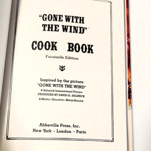 Vintage 1991 Gone With the Wind Cook Book Hardcover Famous Southern ...