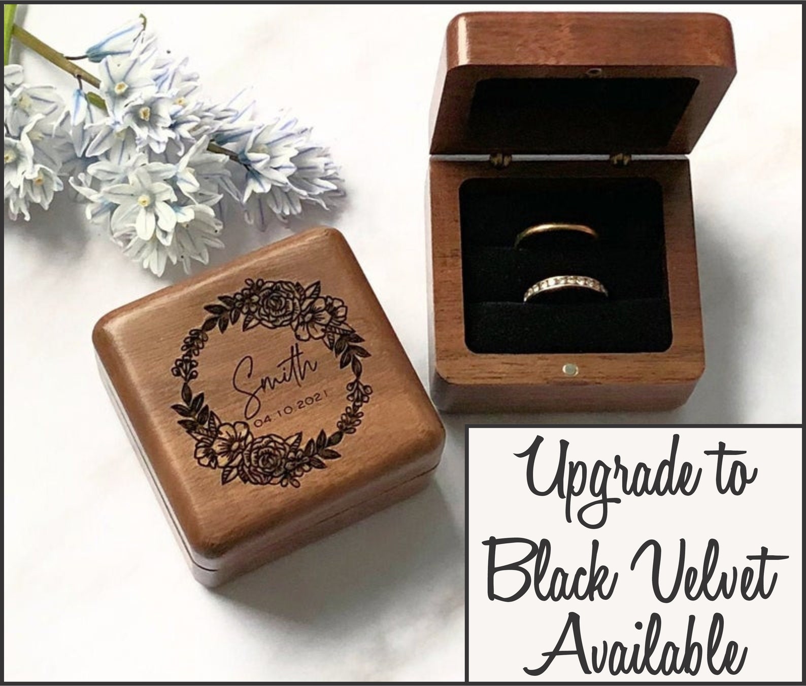 Custom Wedding Ring Box Wood Ring Box Engagement Ring Box | Etsy Canada