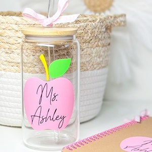 Teacher Glass Coffee Cup Gift Set With Matching Notepad, Teacher Gift ...